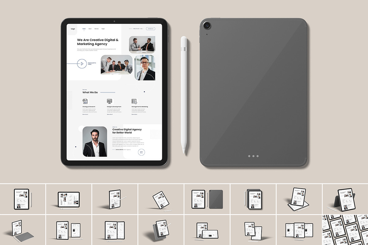 iPad Air - Web App Presentation Mockup