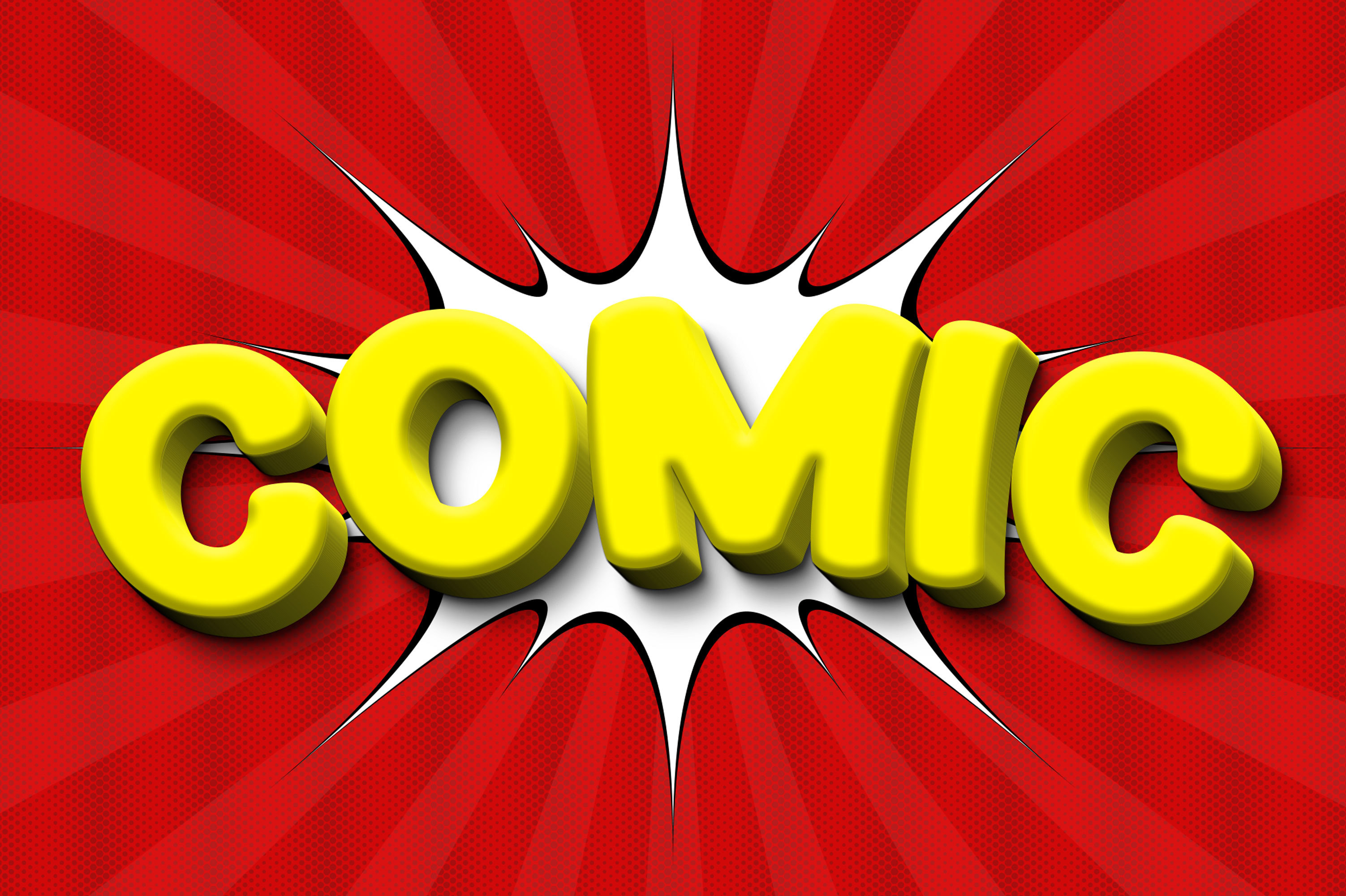 Comic 3d text effect, a Layer Style Add-On by himelgfx