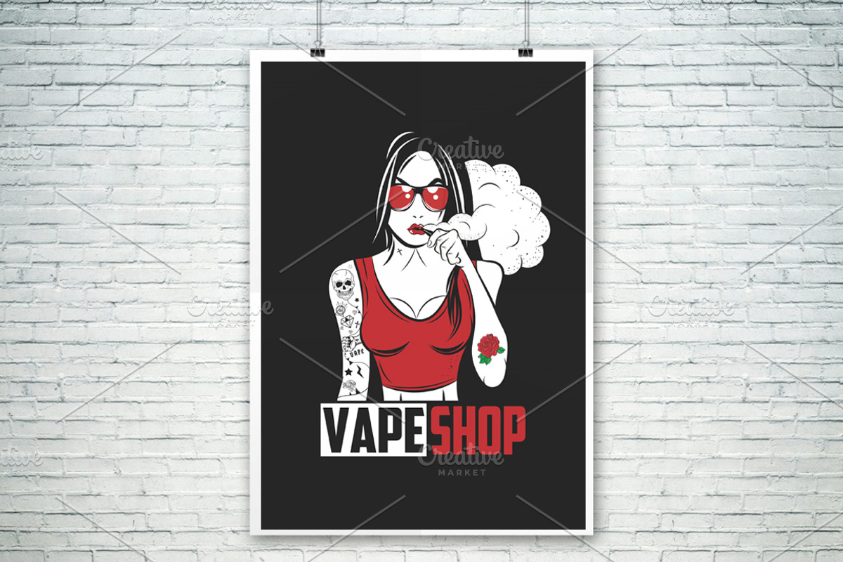 Vector art Vape Girl, an Illustration by Vector Market