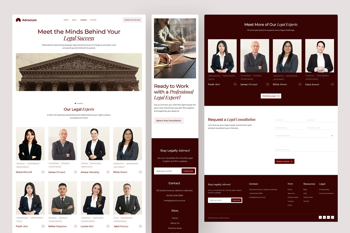 Advocium – Law Firm Website UI Figma, an UI Kit Template by peterdraw