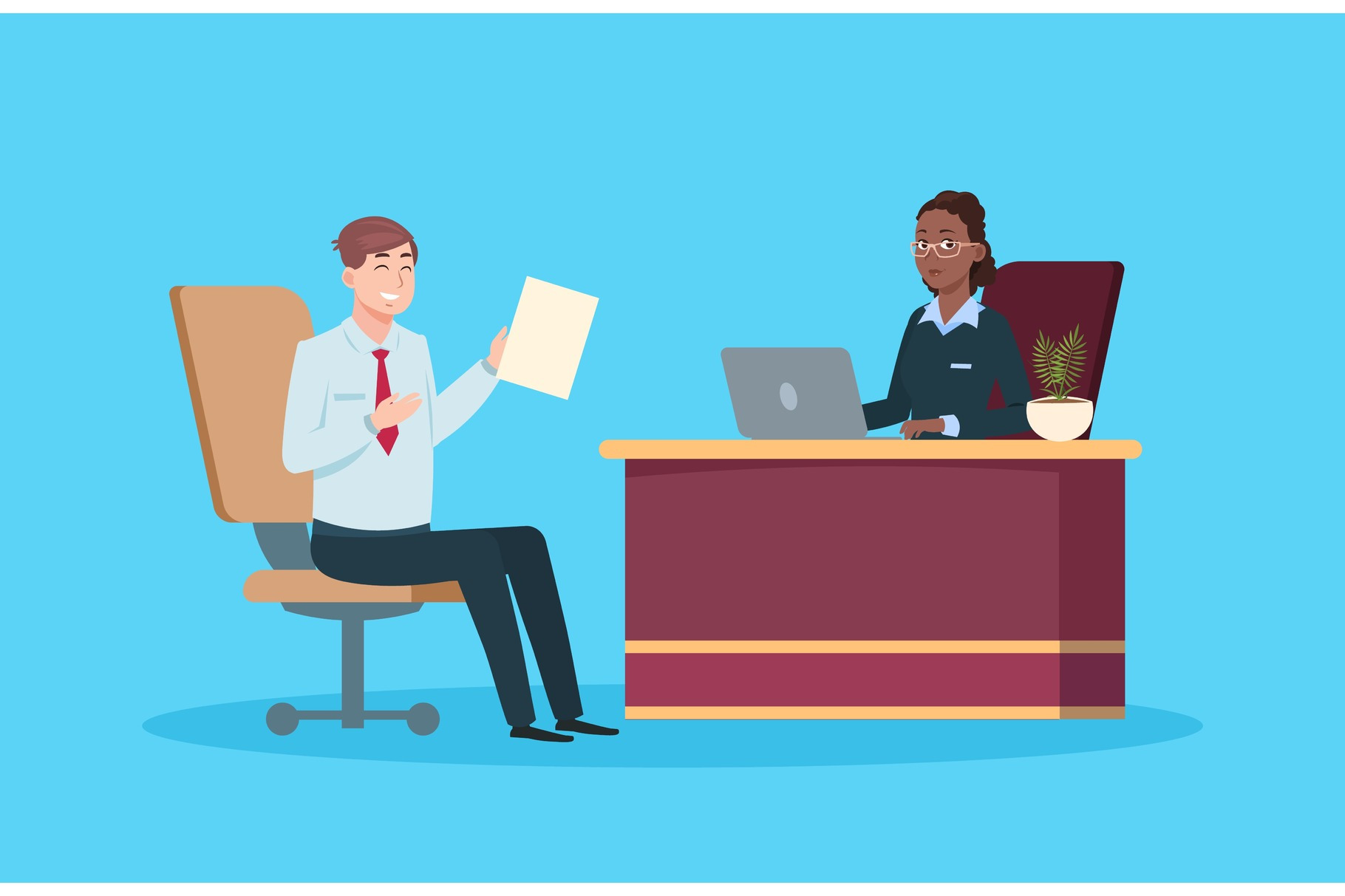 Man on job interview. Isolated work, a Background Graphic by Valerie Bodnar