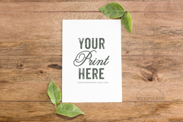 Set of 4 Rustic Card Mockups, a Print Template by MockUpHeaven ...