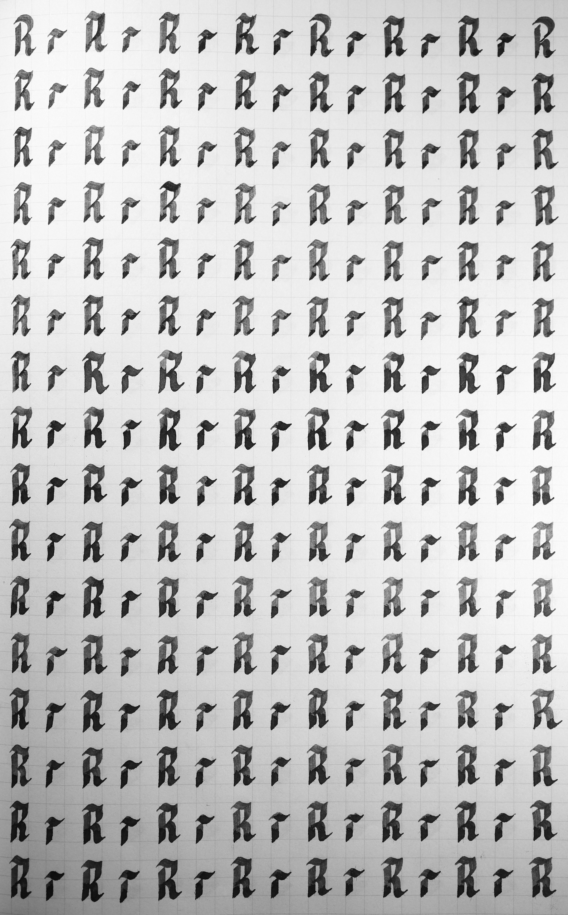 Handwriting black & white letters r containing background, letters, and ...