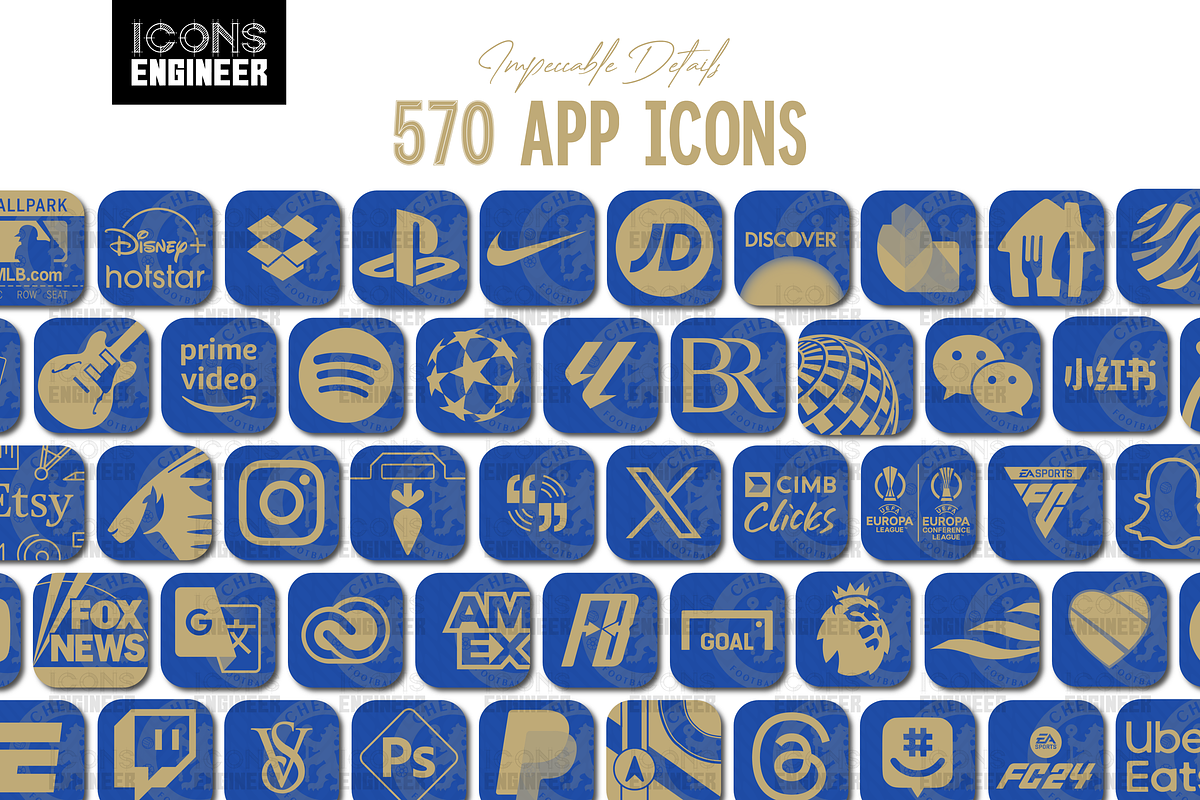 Chelsea 23/24 Theme Pack | Home Kit, an Icon by IconsEngineer