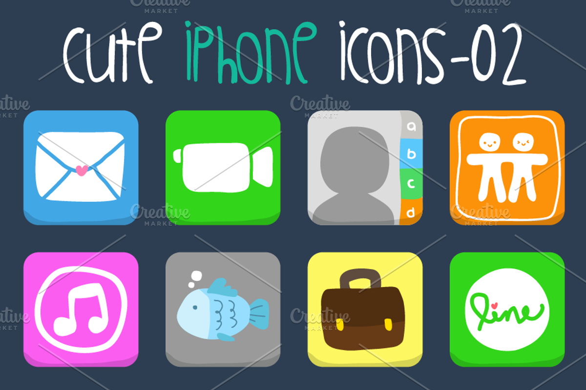 Cute iPhone Icons, an Outline Icon by himoki