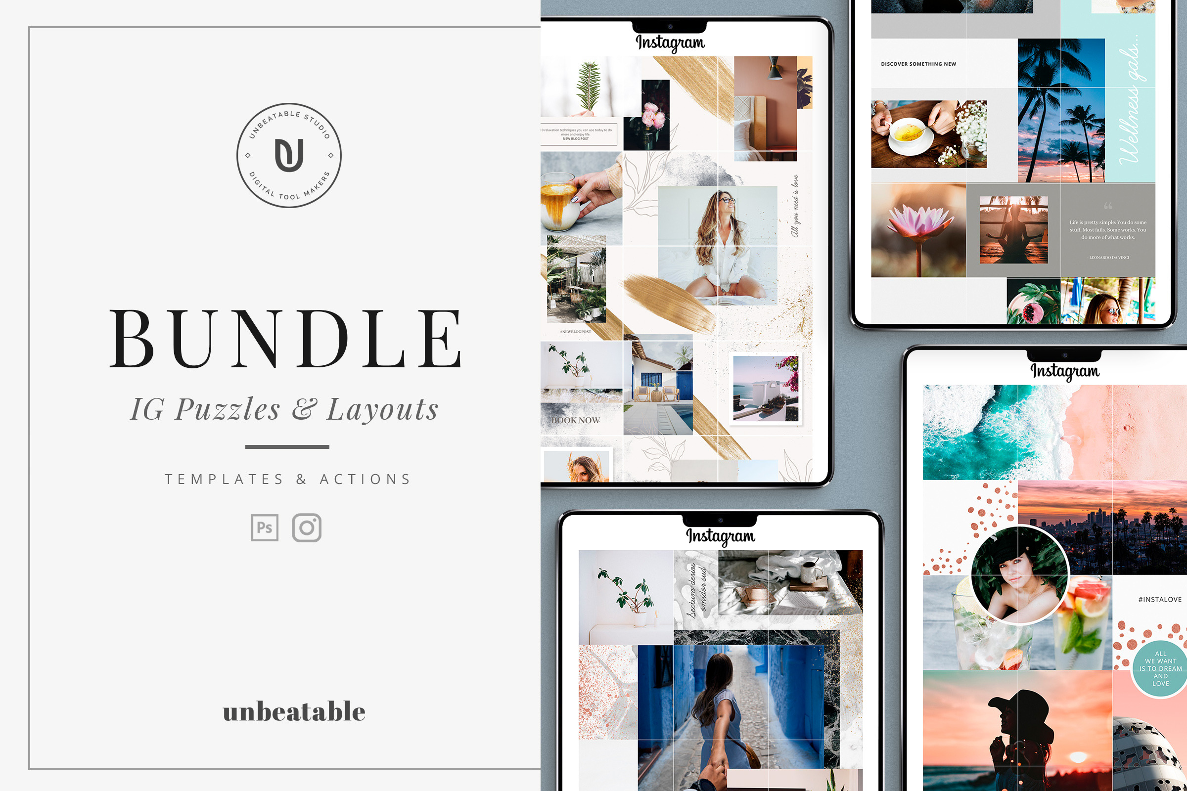 Instagram Post Layouts Bundle, a Social Media Template by The Iconic