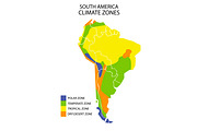 South America climate zones map | Illustrations ~ Creative Market