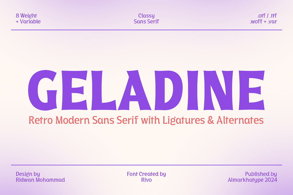 Geladine – Fluid Flare Sans