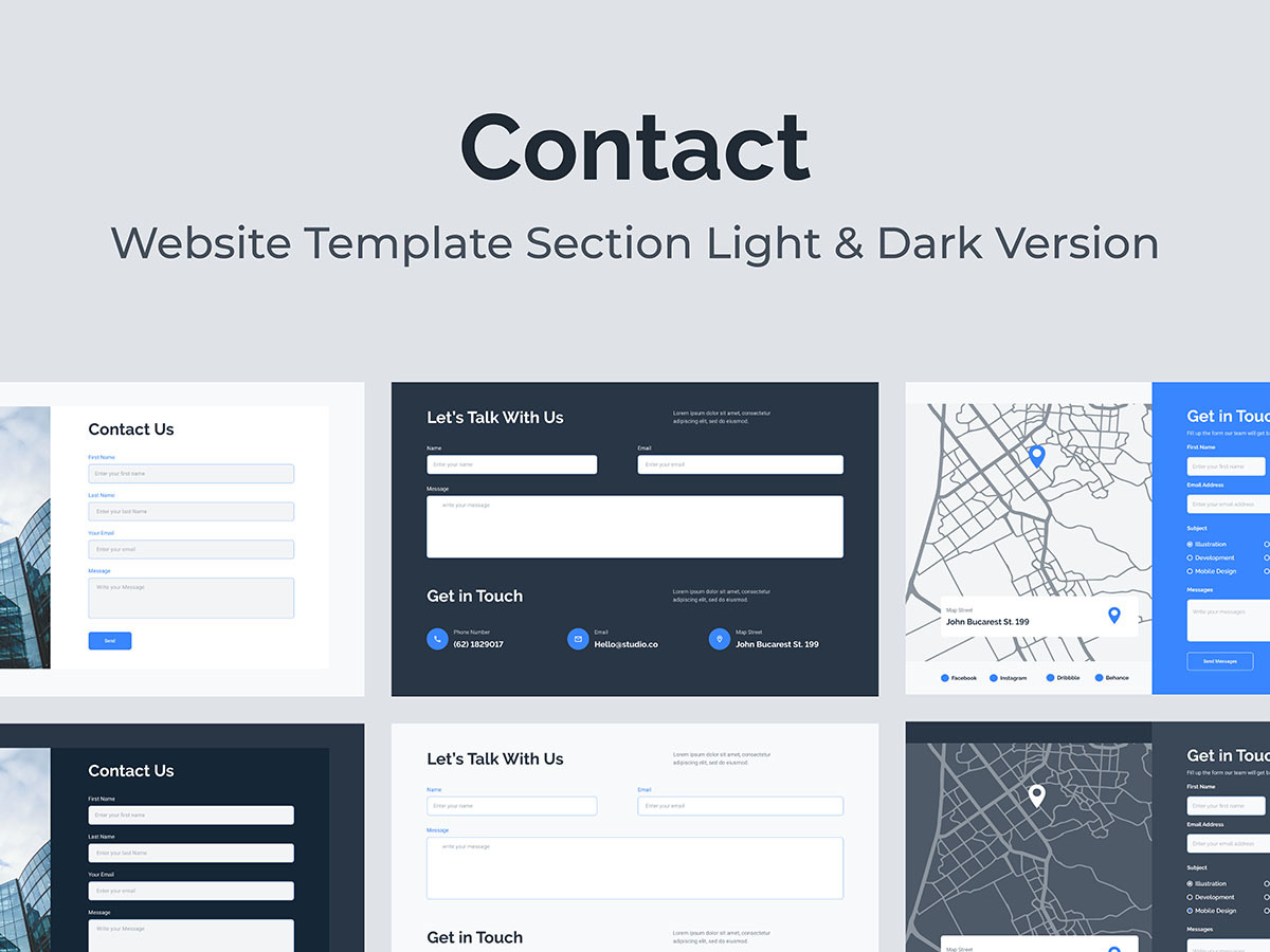 Web Contact Us Section Template, a Landing Page Template by Kreativ Space