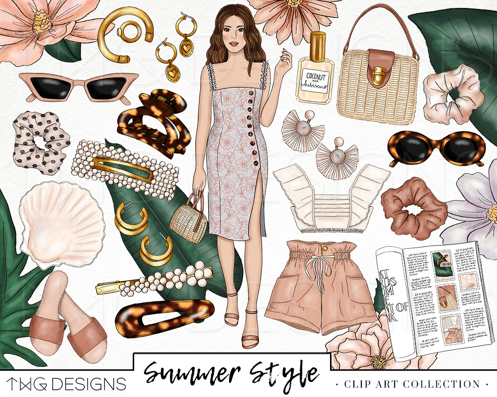 Trendy Fashion Girl Clip Art Bundle, an Illustration by TWG Designs