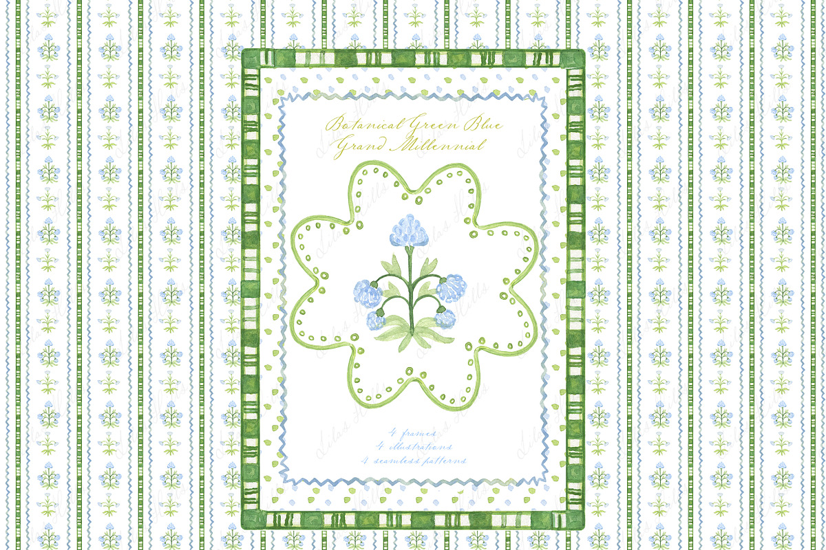 Grand millennial Botanical Blue DIY, a Graphic by LABFcreations ...