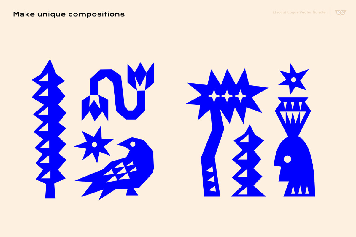 Linocut Logos Vector Bundle, a Branding & Logo Template by ClayStudio