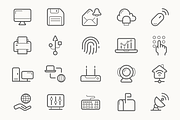 Home network Electronics line icons, an Outline Icon by Kit8.net