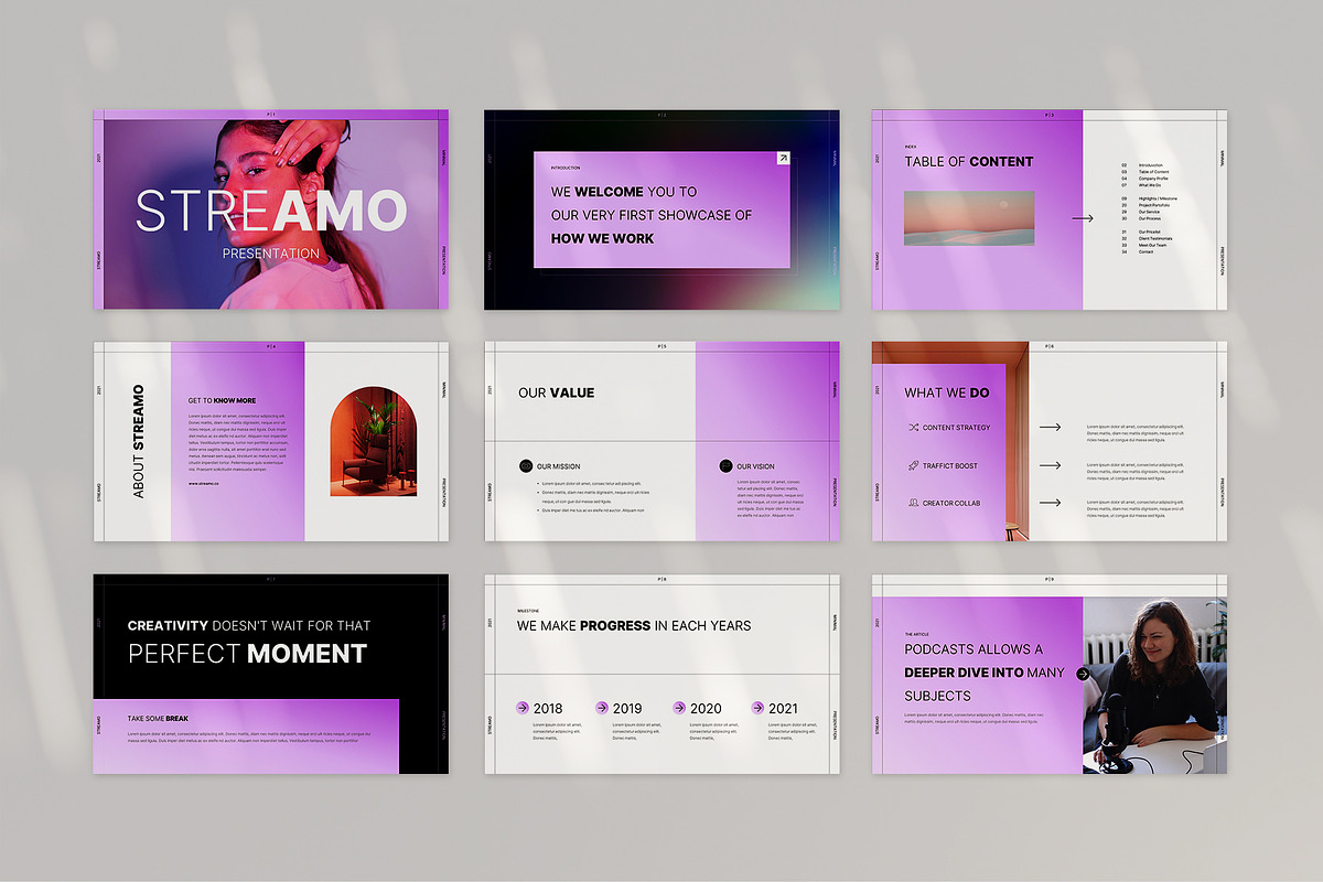 Streamo Powerpoint, a Presentation Template by Visuel Colonie®