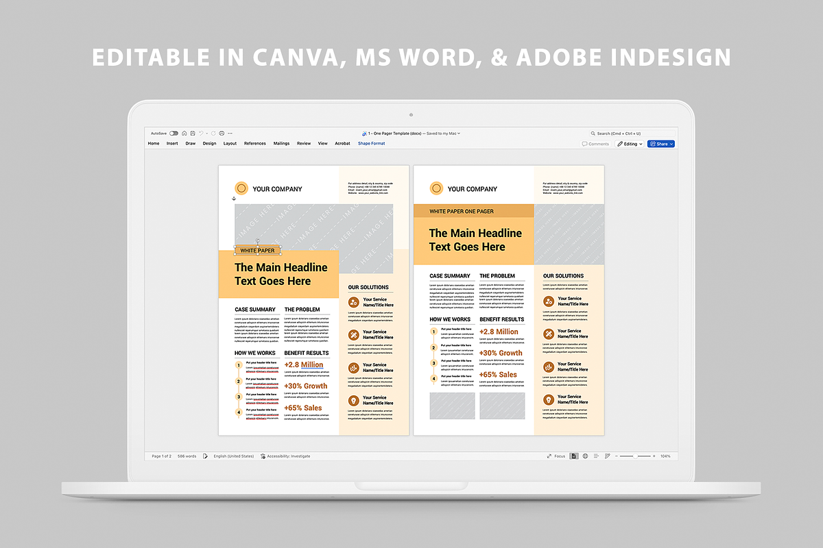 One Pager | Canva, MS Word, InDesign, a Flyer Template by Leaflove