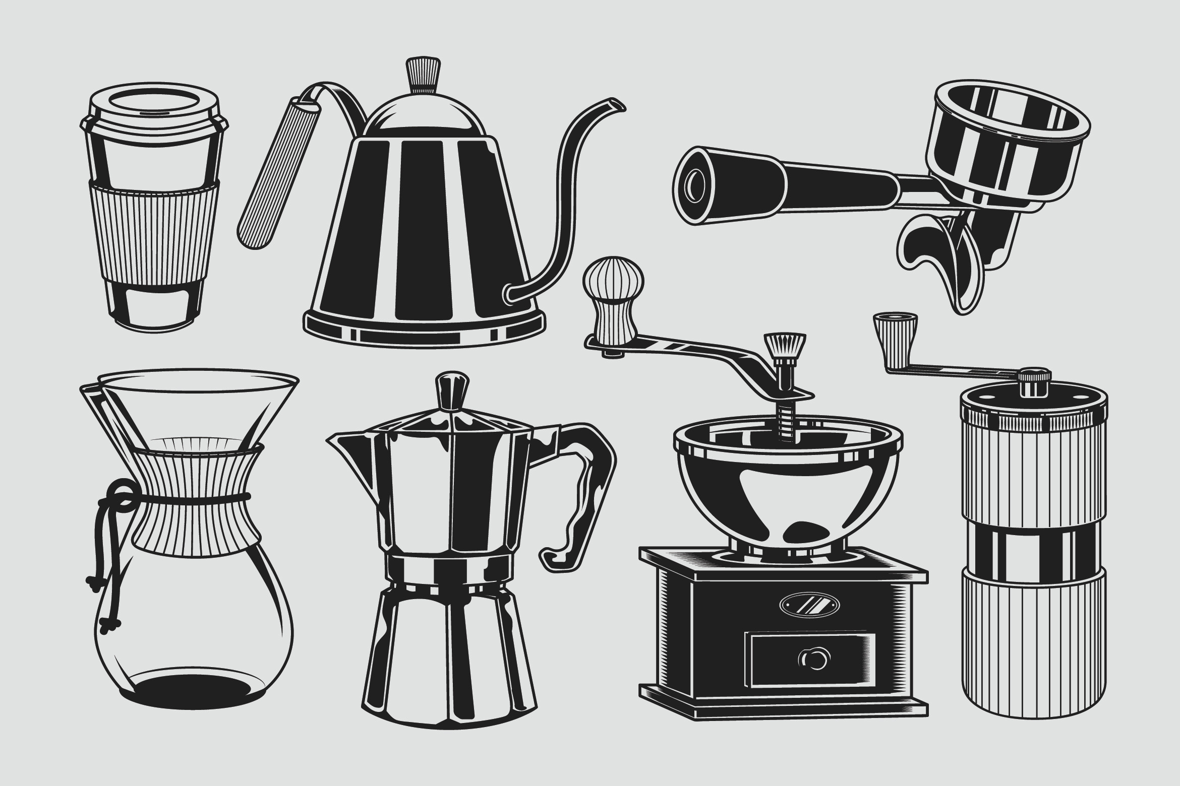 Coffee Tools Illustration, a Food Illustration by Dordar.Lab | Creative ...