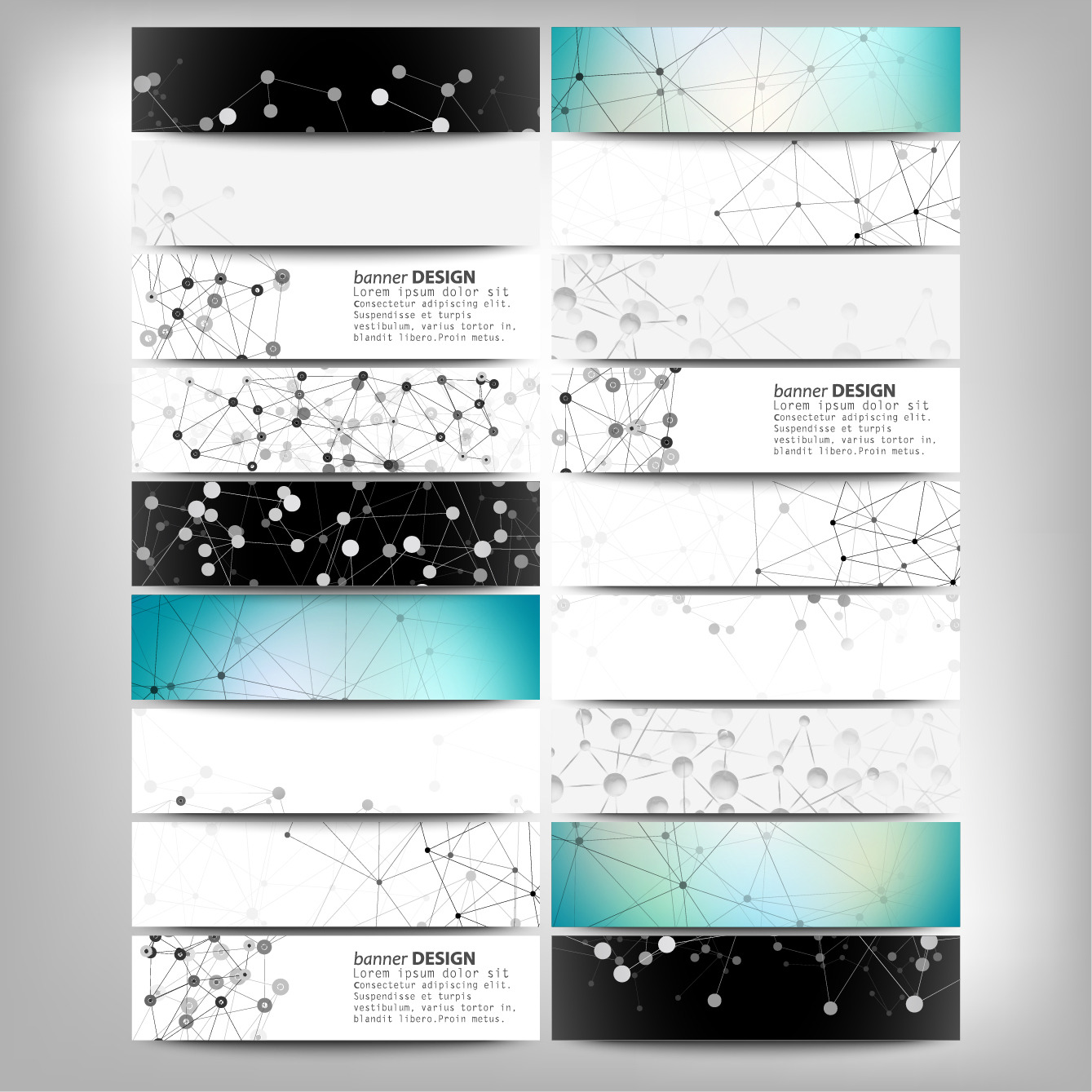 Headers set, science backgrounds | Technology Illustrations ~ Creative ...