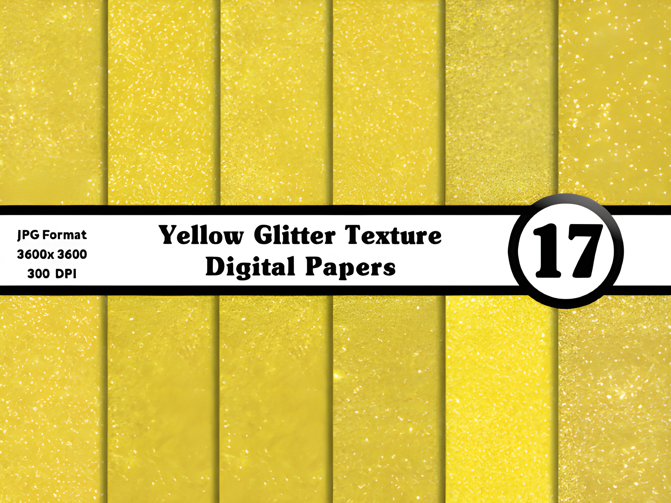 Yellow Glitter Texture Digital Paper, a Texture Graphic by Dizzy Art Studio
