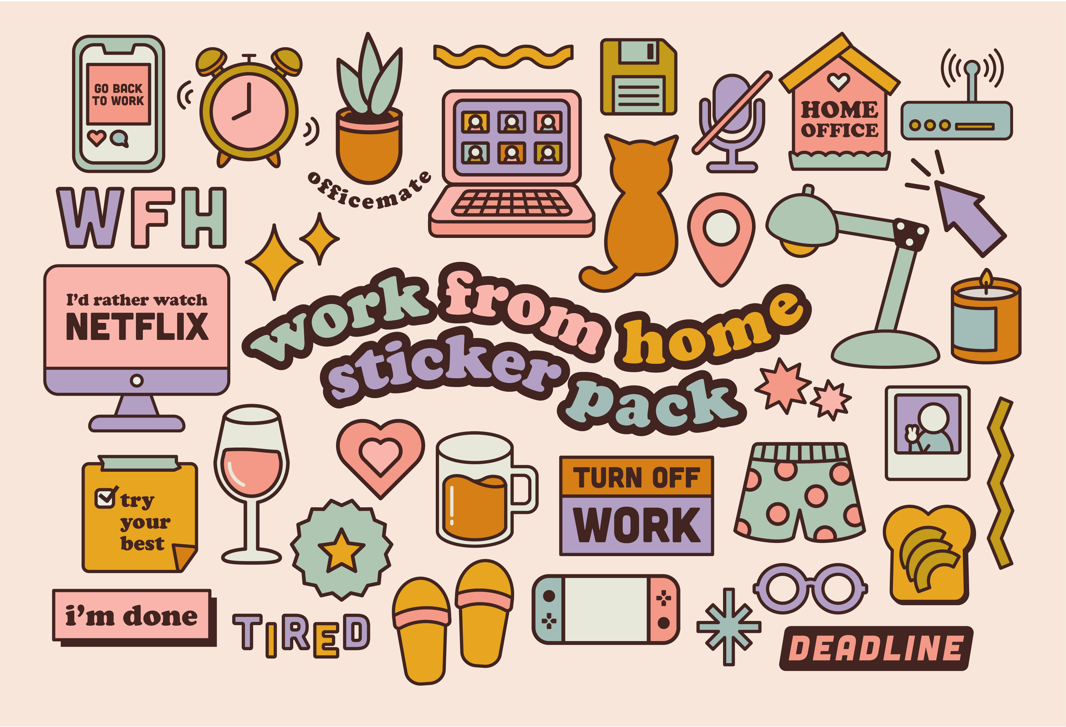 Work-From-Home Sticker Pack