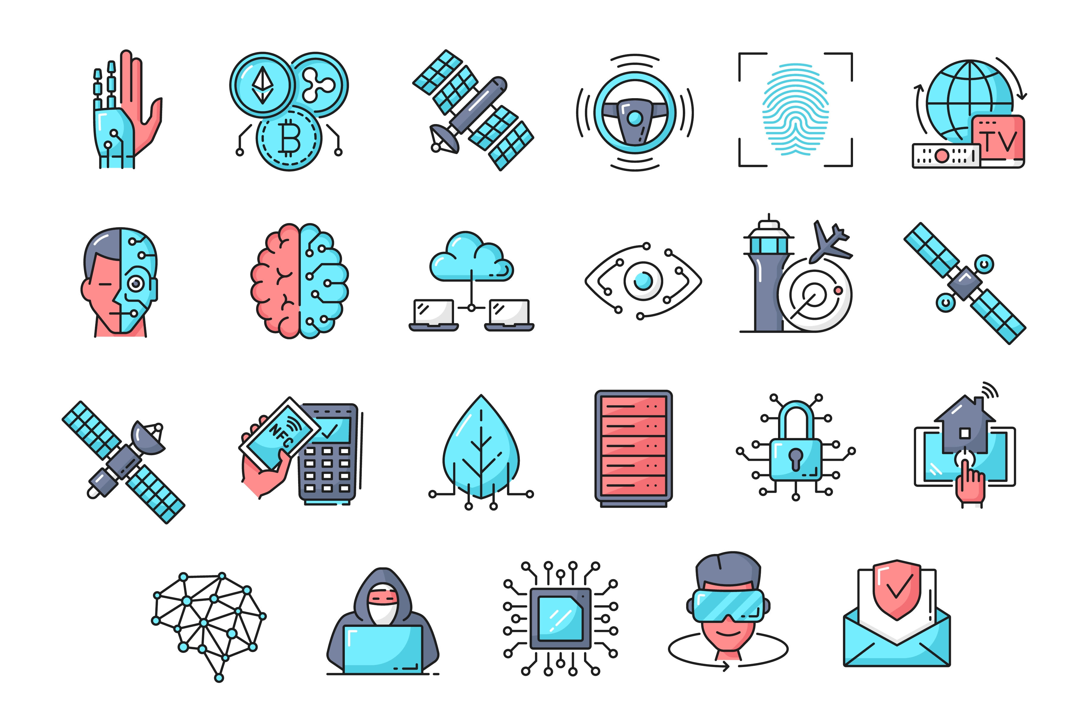 Future technology icons, network, a Technology Illustration by Vector ...