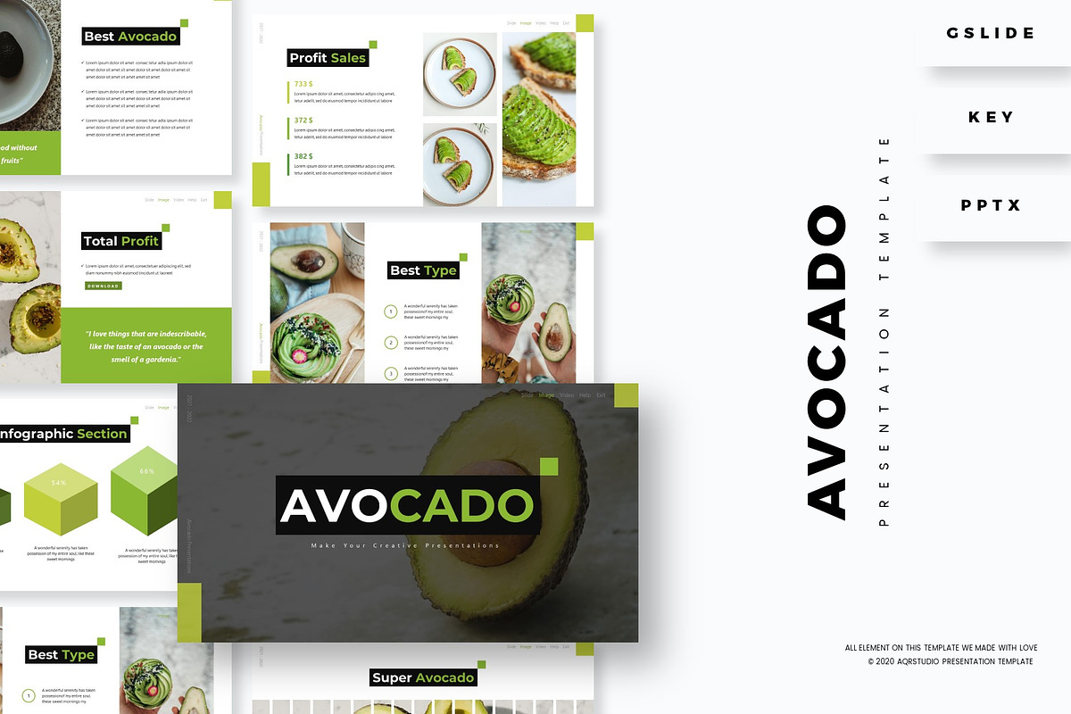 Avocado - Presentation Template, a Presentation Template by AQR Studio