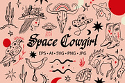 Space Cowgirl Bundle, an Animal Illustration by Annie Konst