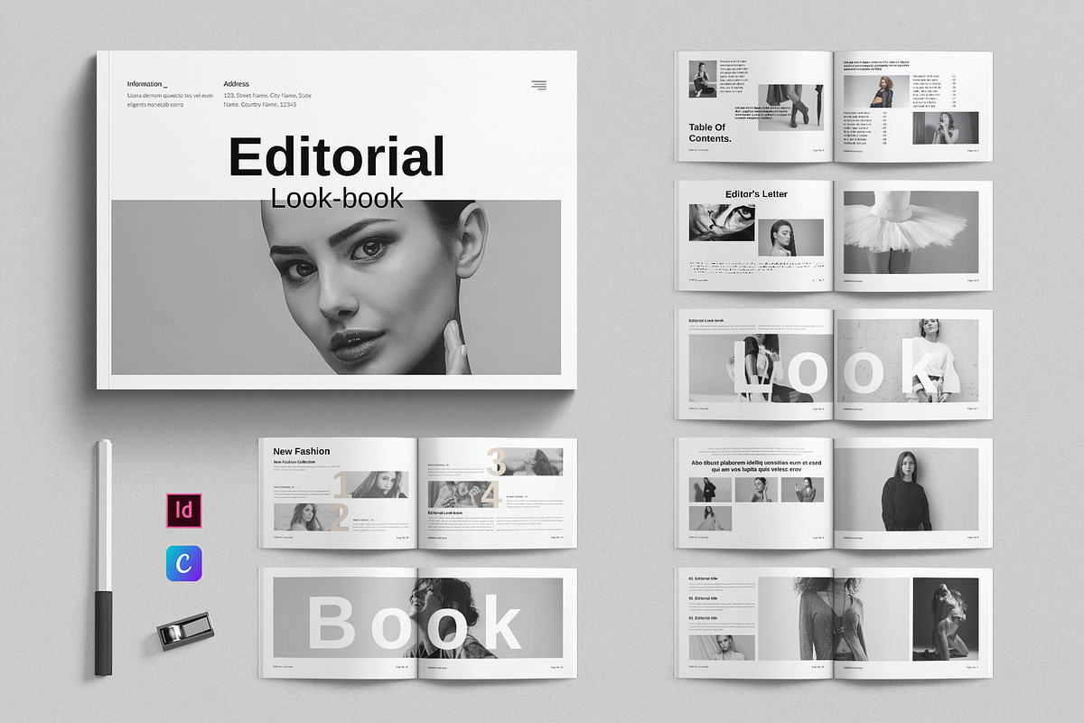 Editorial Look-book Landscape, a Magazine Template by E-Type | Creative ...