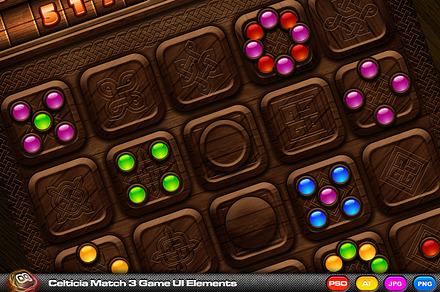 Jewel Game UI, an Illustration by quicky