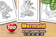 100 Mermaid Vector Activity Pages, an Illustration by Blue Digital Studio