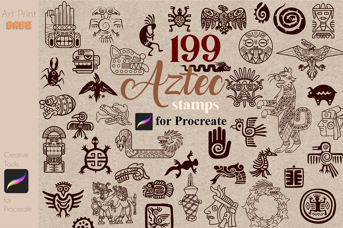 Aztec Stamps Traditional Culture Art | Creative Market