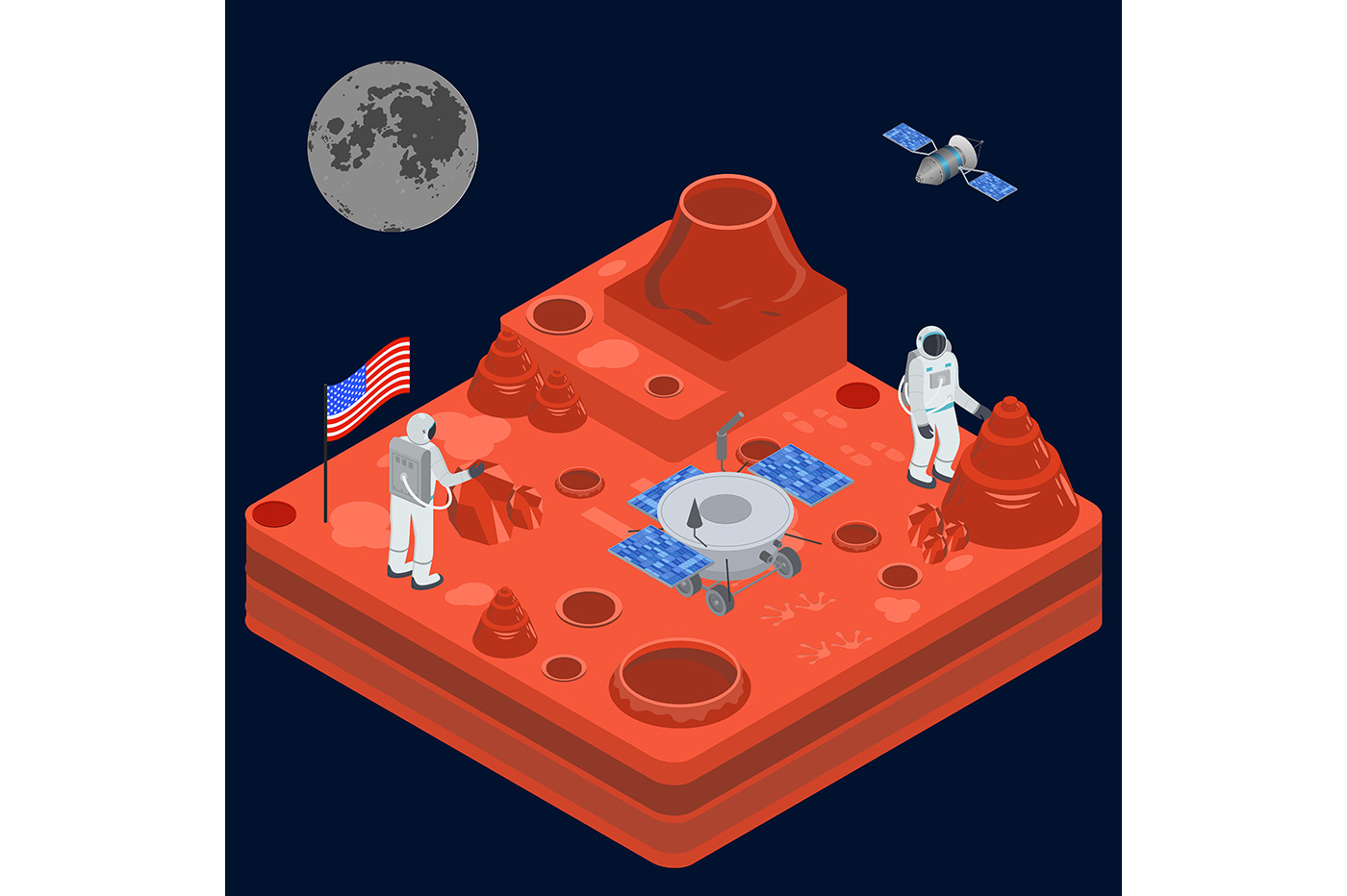 Space Discovery Concept 3d Isometric, a Person Illustration by Bigmouse_art