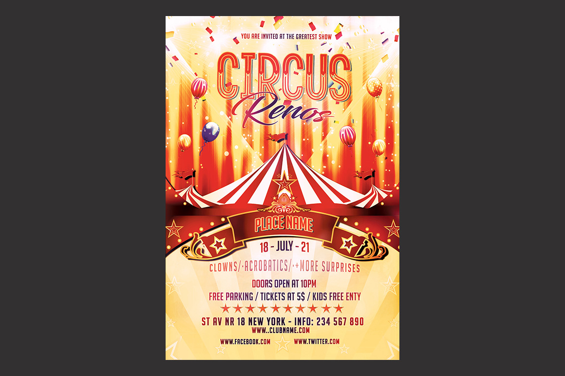 Circus Flyer, a Flyer Template by DSGraphicDesign