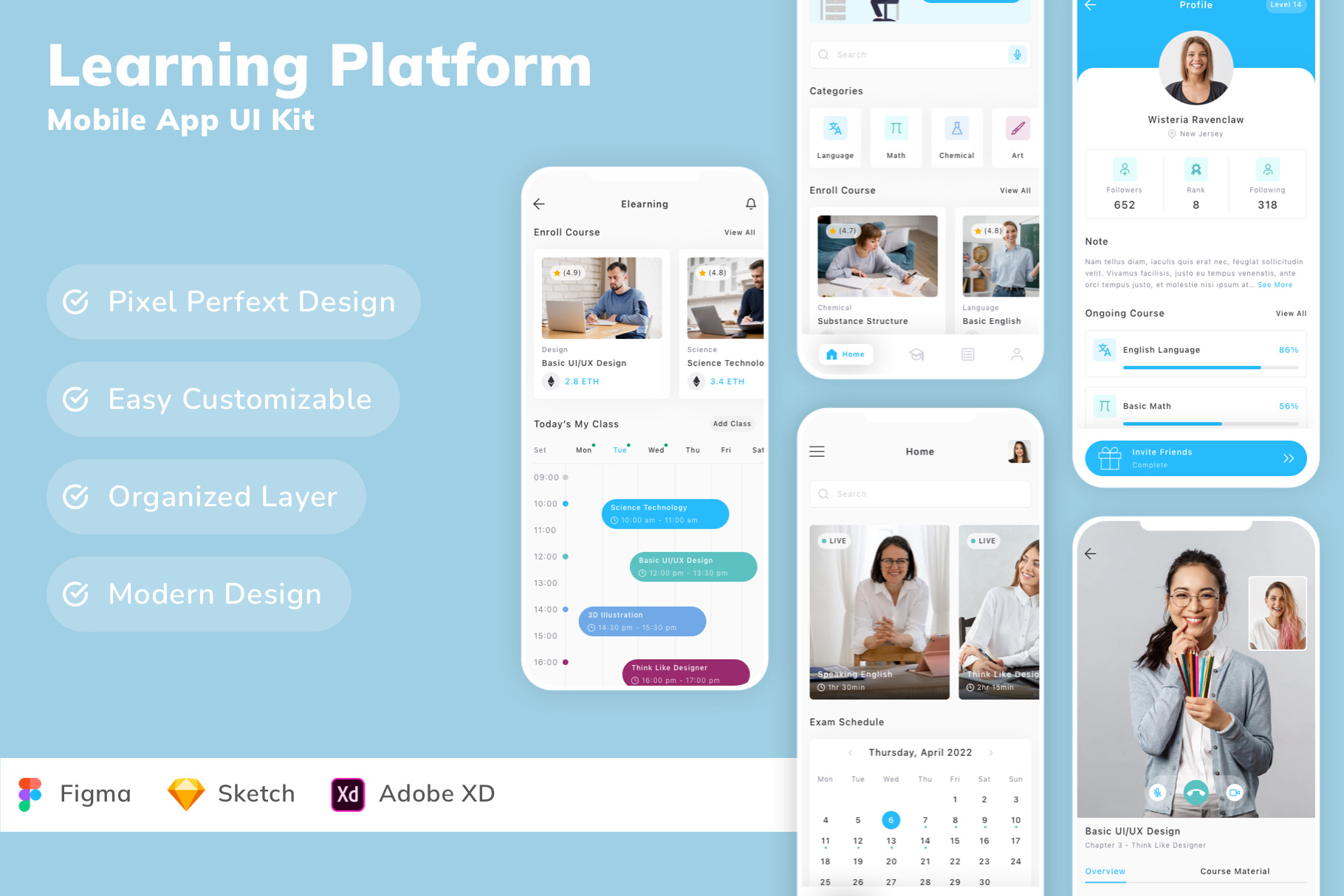 Learning Platform Mobile App UI Kit, an UI Kit Template by Betush ...