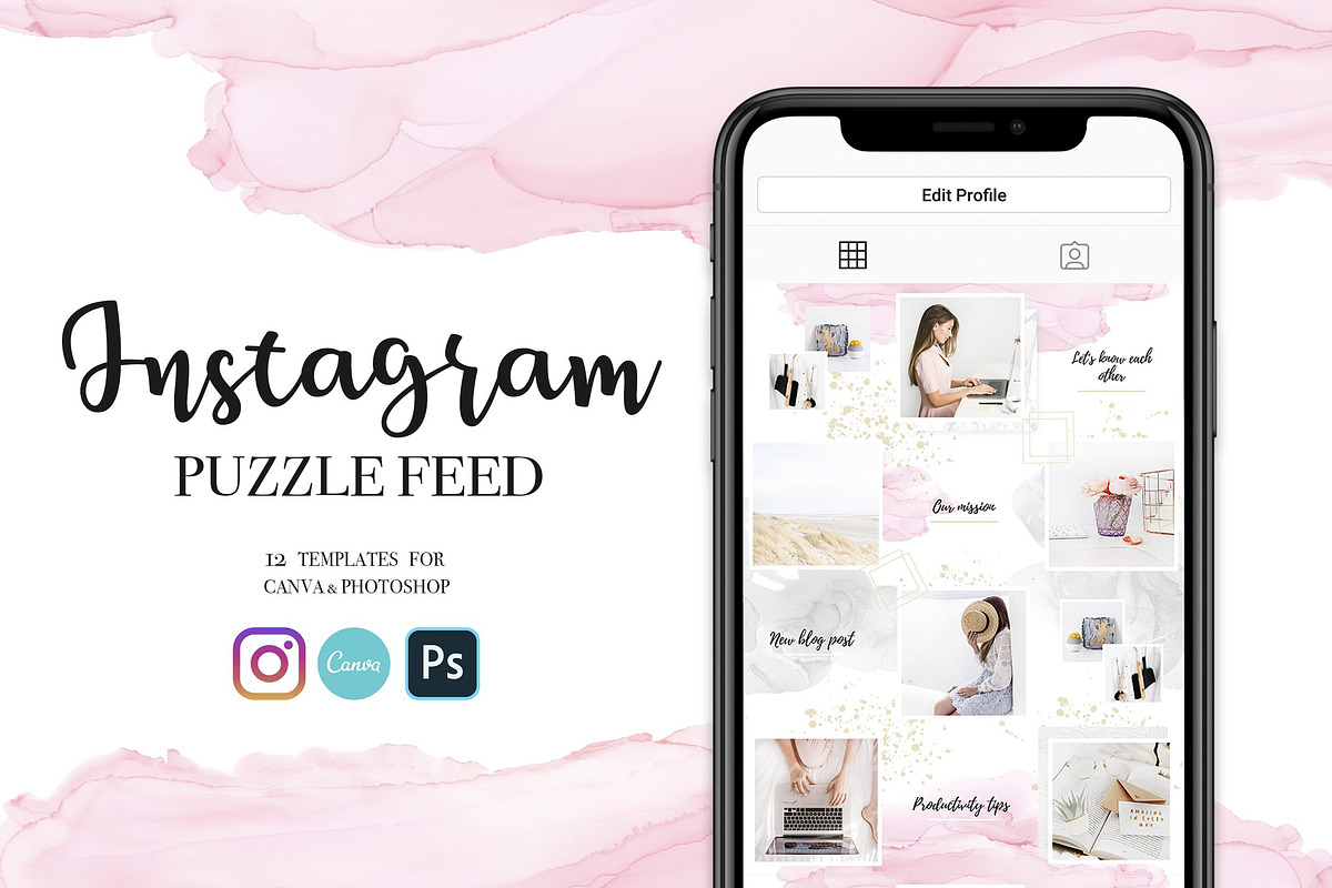 Instagram Feed Seamless Puzzle, a Social Media Template by SwitzerShop