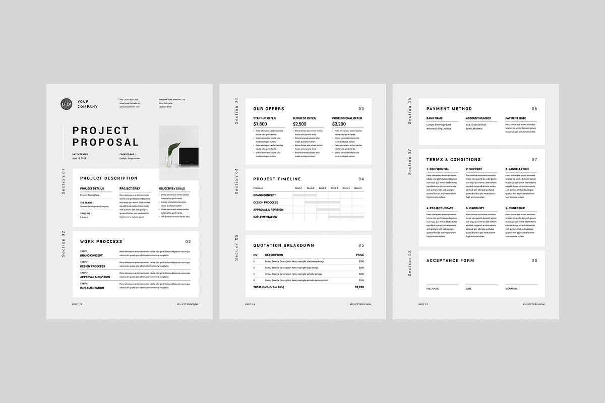 Proposal | MS Word & Indesign, a Stationery Template by Leaflove