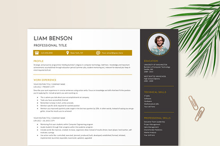 Landscape Resume Template, a Resume Template by Stanin Studio