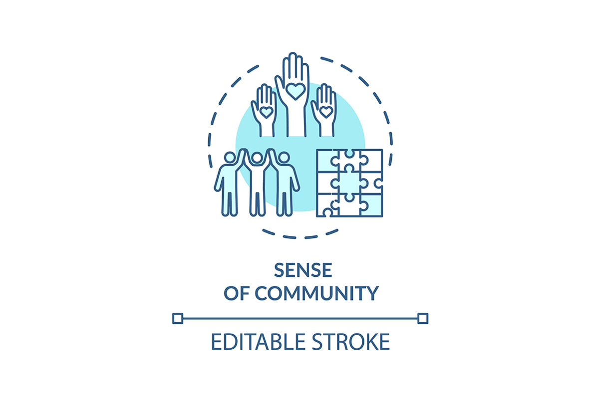 Sense of community concept icon, an Outline Icon by bsd studio ...