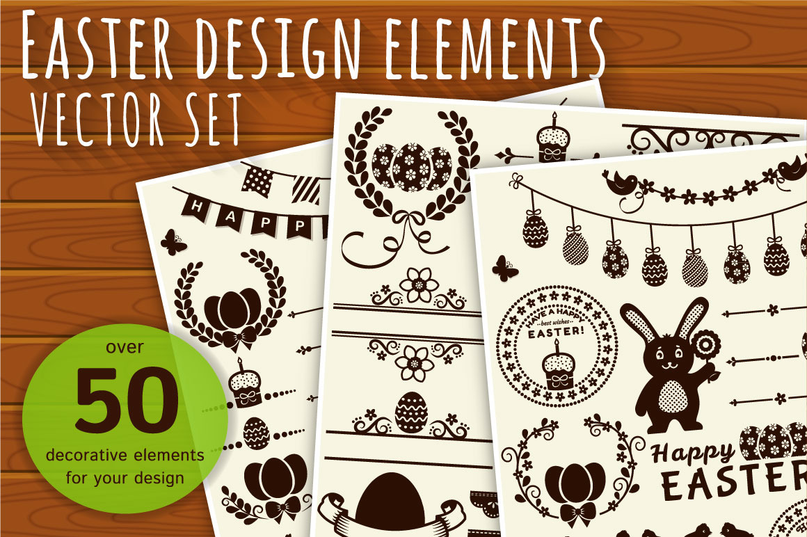 Easter design elements, a Templates & Theme by JuliaMalinovskaya