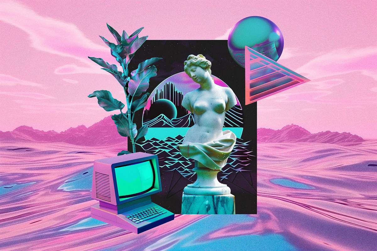 Vaporwave Collage Kit, an Object Graphic by pixelbuddha.net