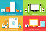 Flat home electronics set concept, a Technology Illustration by LineTale