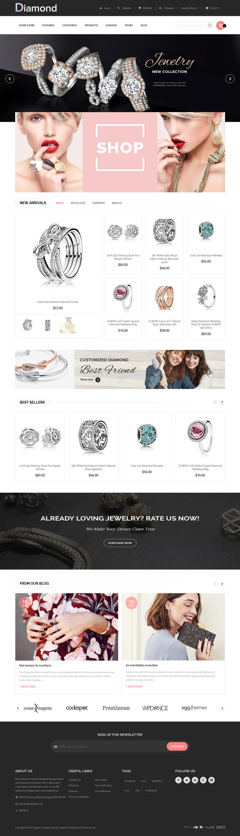 Diamond Store Magento1 & 2 Theme, a Websites & App Template by giao.trinh