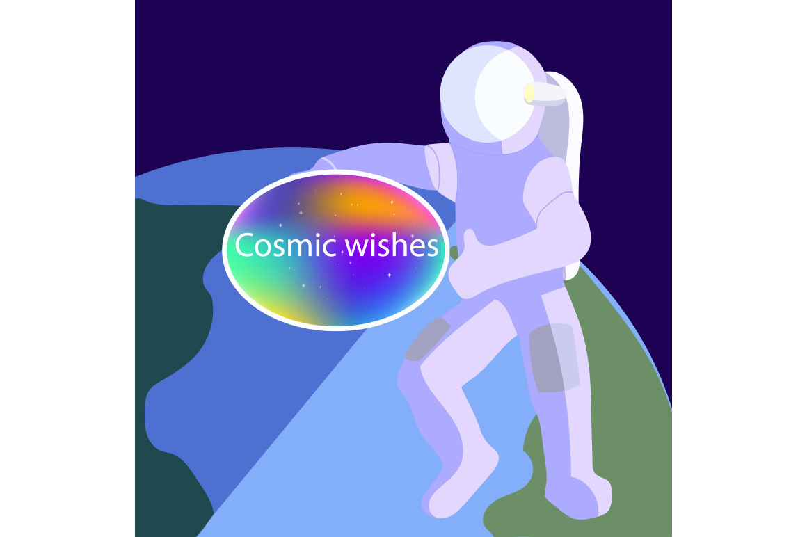 Cosmo card with astronaut, a Person Illustration by ARTYuSTUDIO