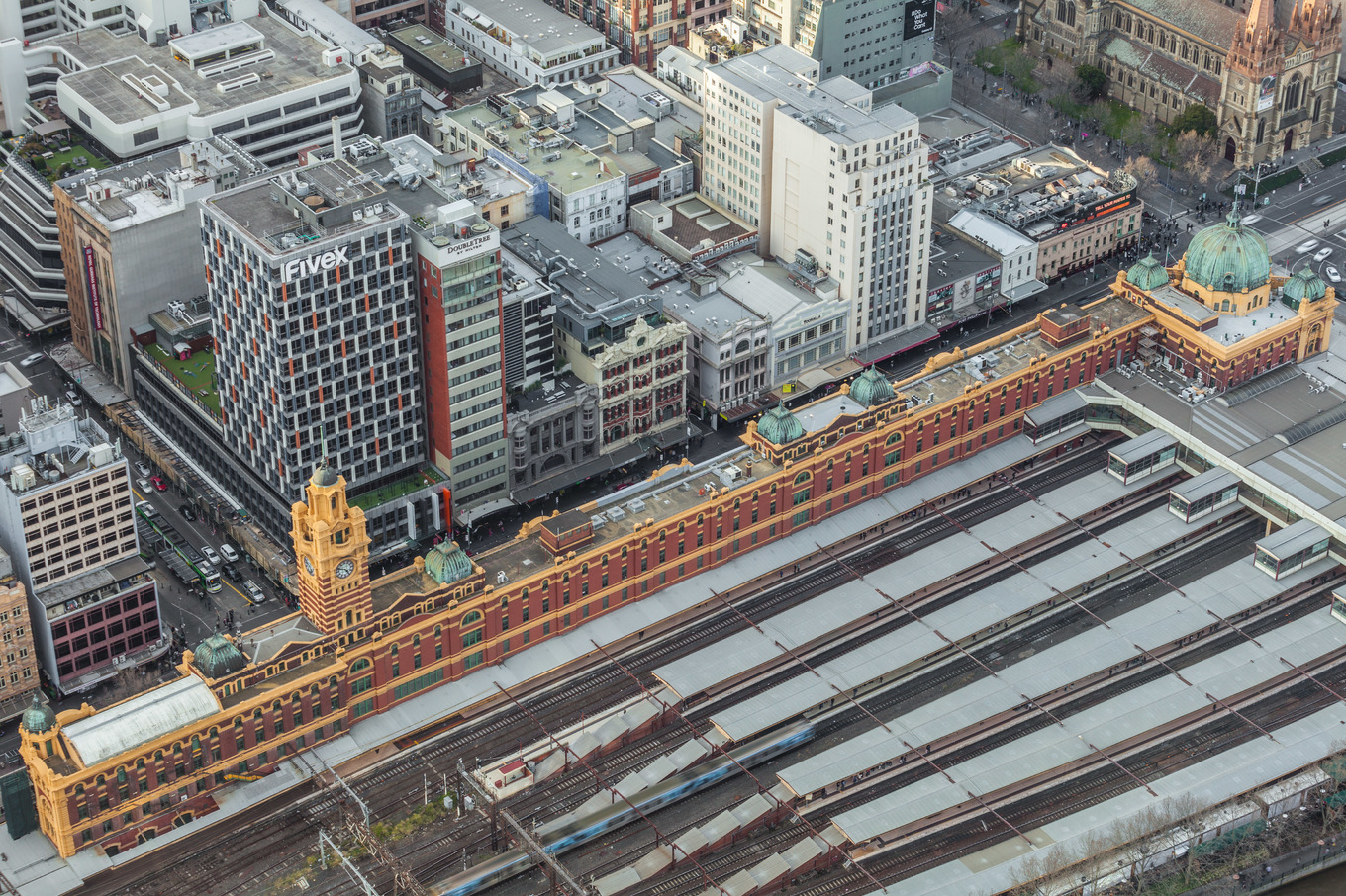 Aerial view of Flinders station, an Architecture Photo by Australia ...