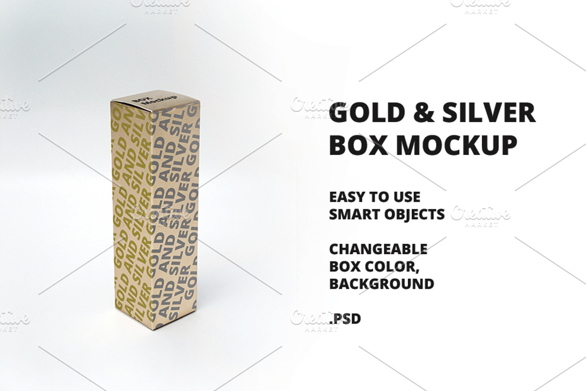 Gold & Silver Box Mockup v1, a Packaging Mockup by MHLY