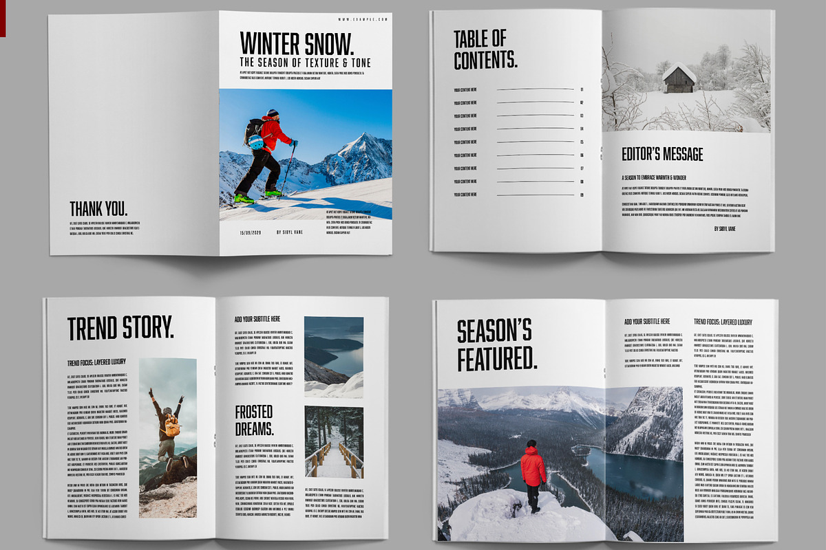 Winter Travel Magazine Template