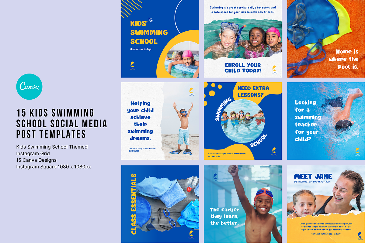 Kids Swimming School Social Media, a Social Media Template by Sincerely ...