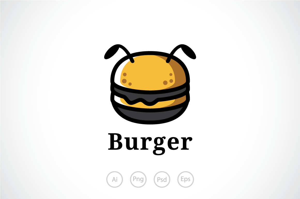 Bee Burger Logo Template, a Branding & Logo Template by Heavtryq Design