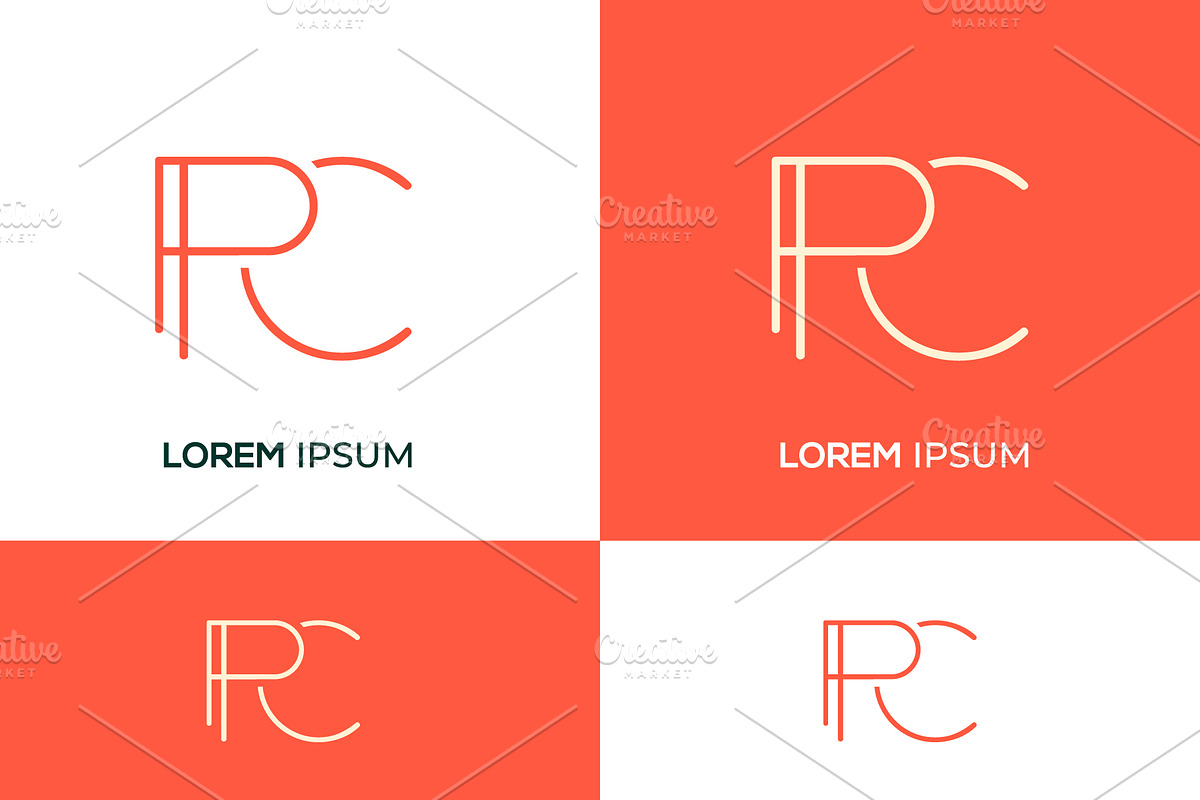 Monogram icon logo PC, a Branding & Logo Template by idesign_4u