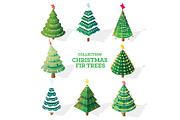 Isometric Christmas Trees Set | Creative Market
