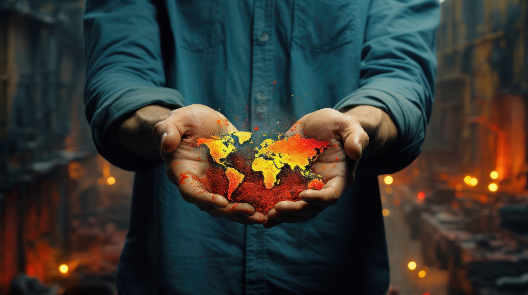 Hands holding a map of the world aga, a Finance Illustration by Perpis ...